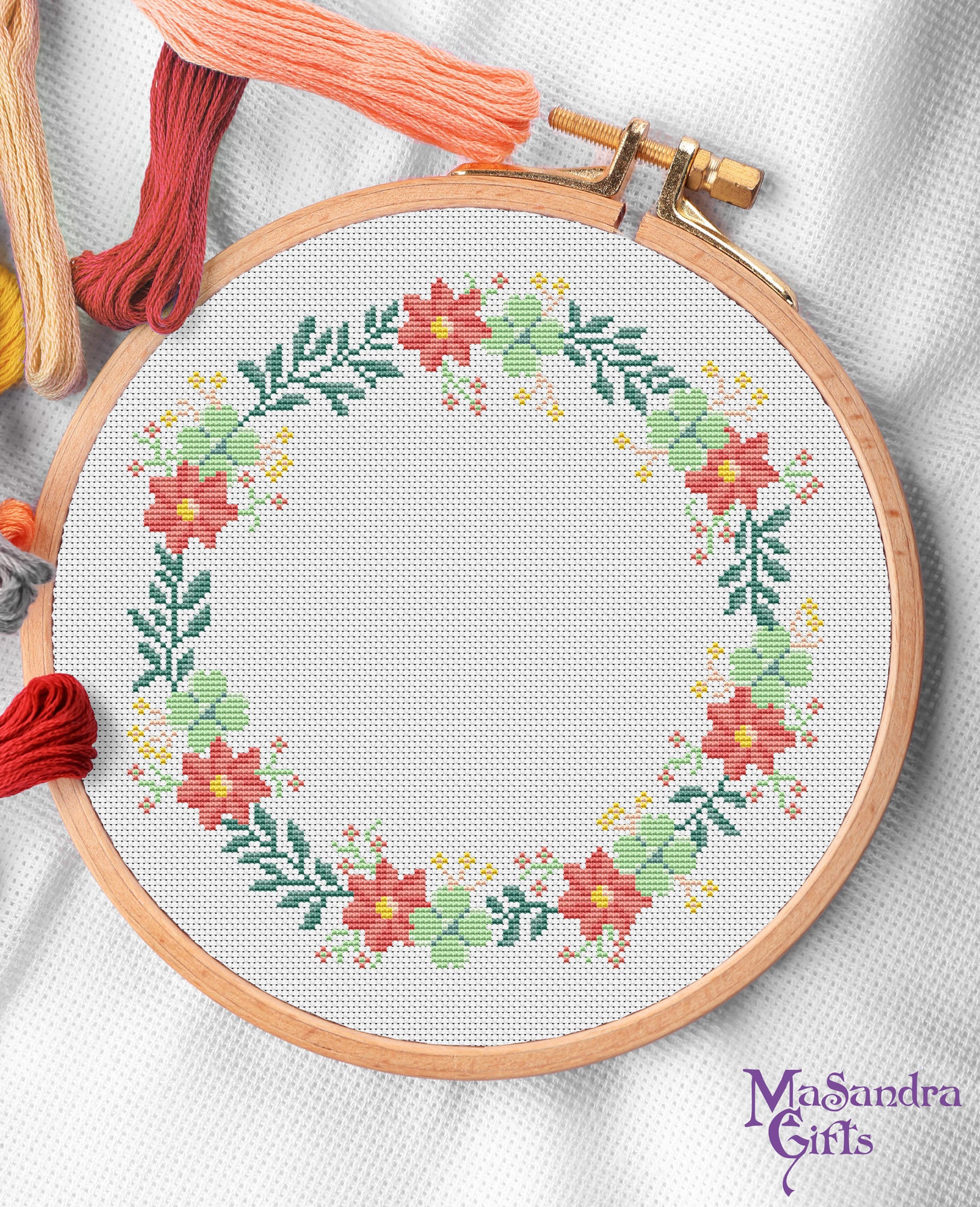 Flower Frame Cross Stitch Pattern Border Cross Stitch Pattern - Etsy