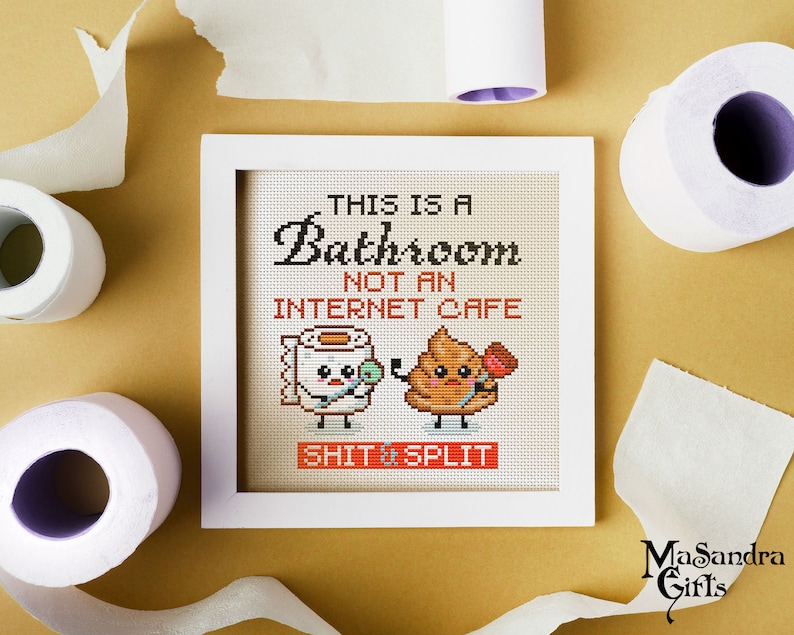 Shit & Split Cross Stitch Pattern Poop Cross Stitch Pattern - Etsy