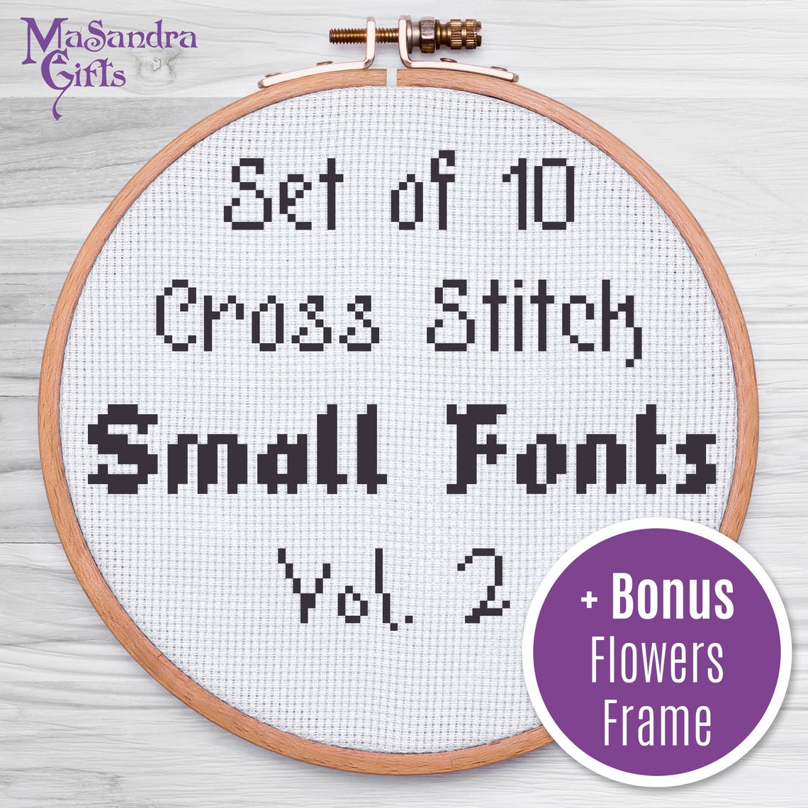 Set of 10 SMALL Cross Stitch Fonts Pattern Bonus. Vol.2 | Etsy