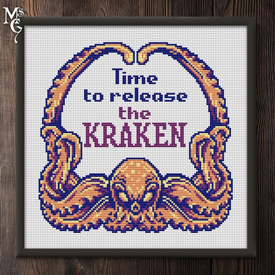 Release the Kraken Cross Stitch Pattern: Cthulhu Beginner Design (PDF ...