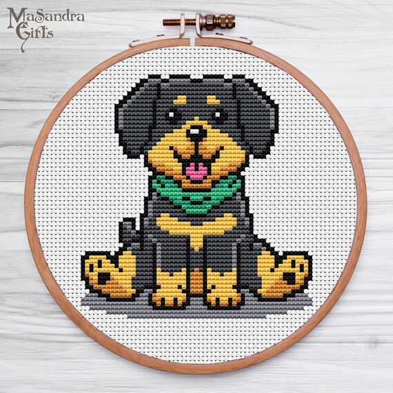 Rottweiler Dog Cross Stitch Pattern Pet Cross Stitch Pattern - Etsy
