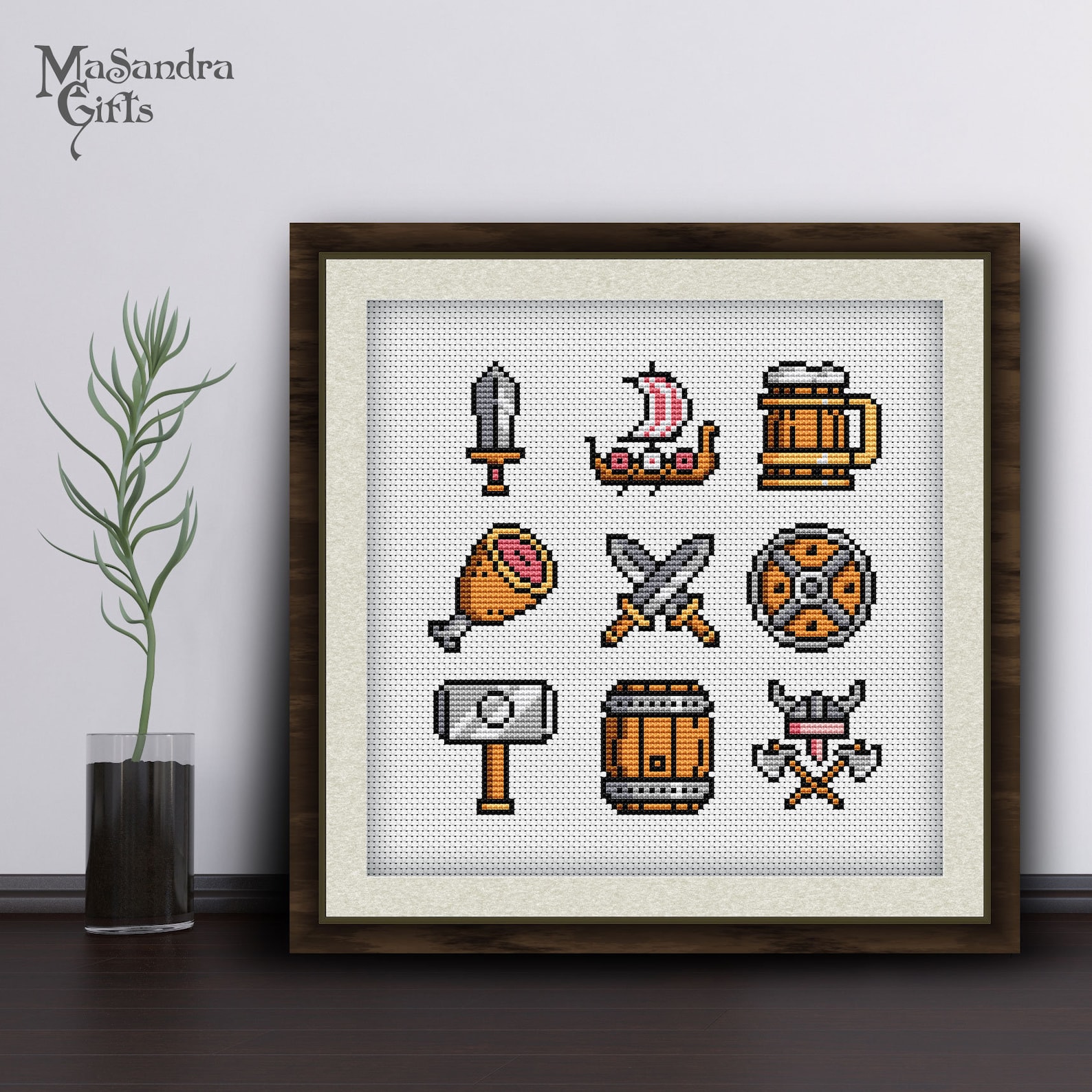 Vikings Cross Stitch Pattern Celtic Bookmark Cross Stitch - Etsy