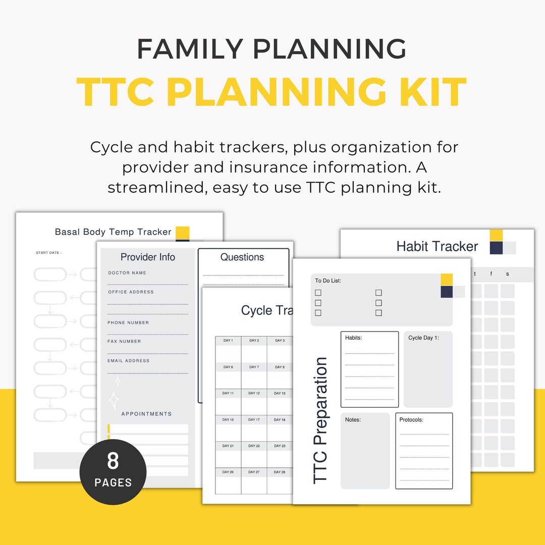Trying to Conceive (TTC) Family Planning Kit Printable - Cycle Tracker ...