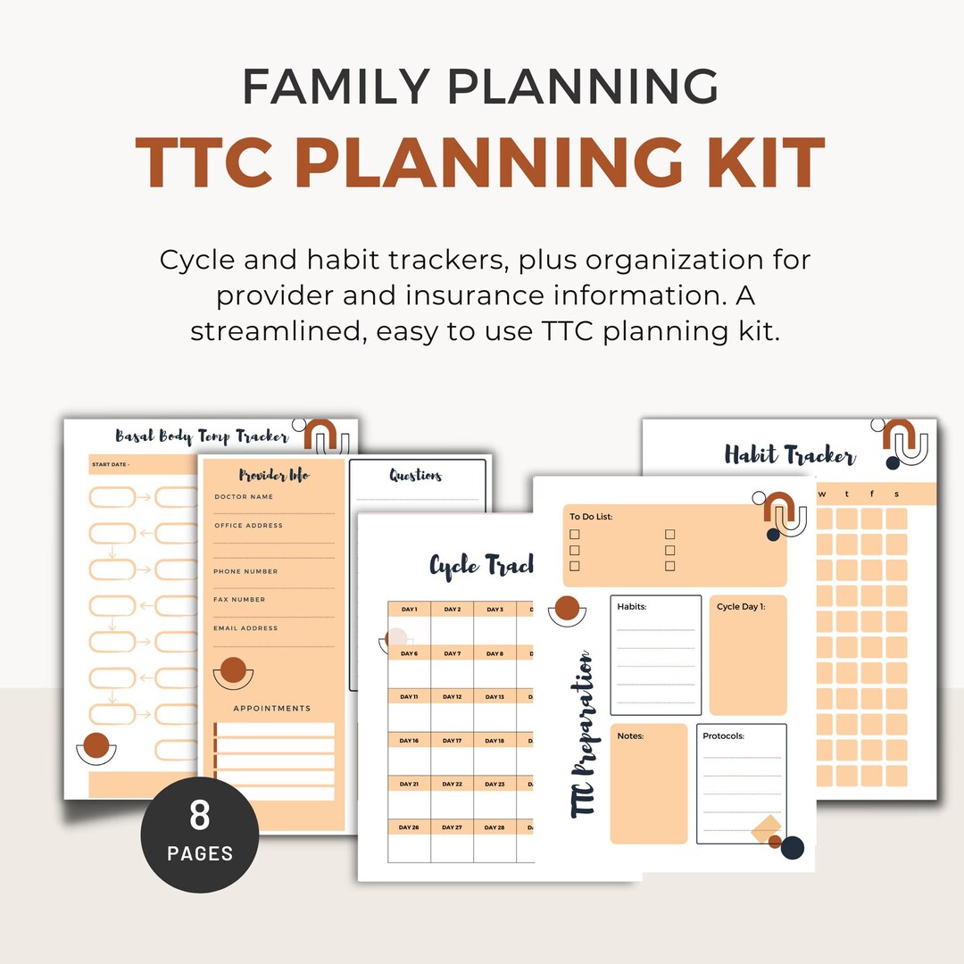 Trying to Conceive (TTC) Family Planning Kit Printable - Cycle Tracker ...