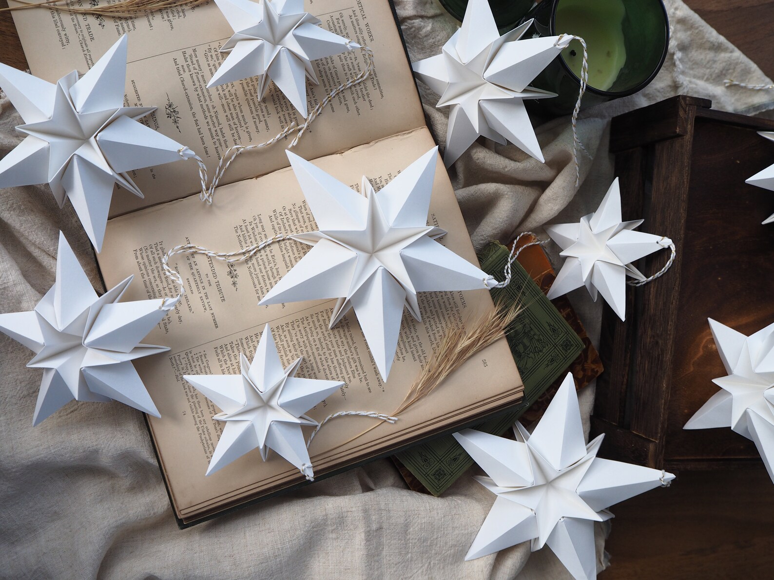 Scandi Nordic White Origami Paper Star Decoration - Modern Minimalist ...