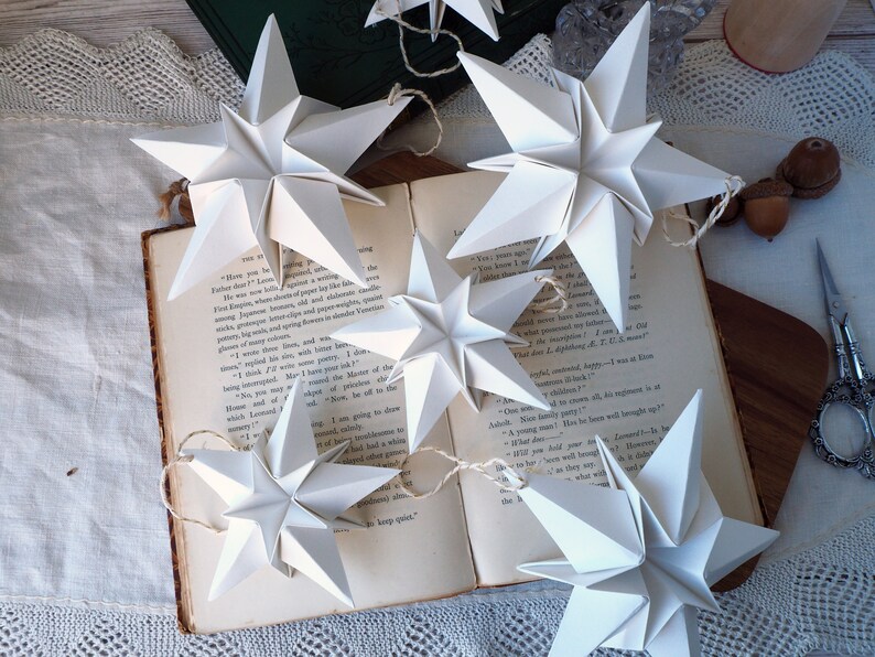 Scandi Nordic White Origami Paper Star Decoration Modern - Etsy