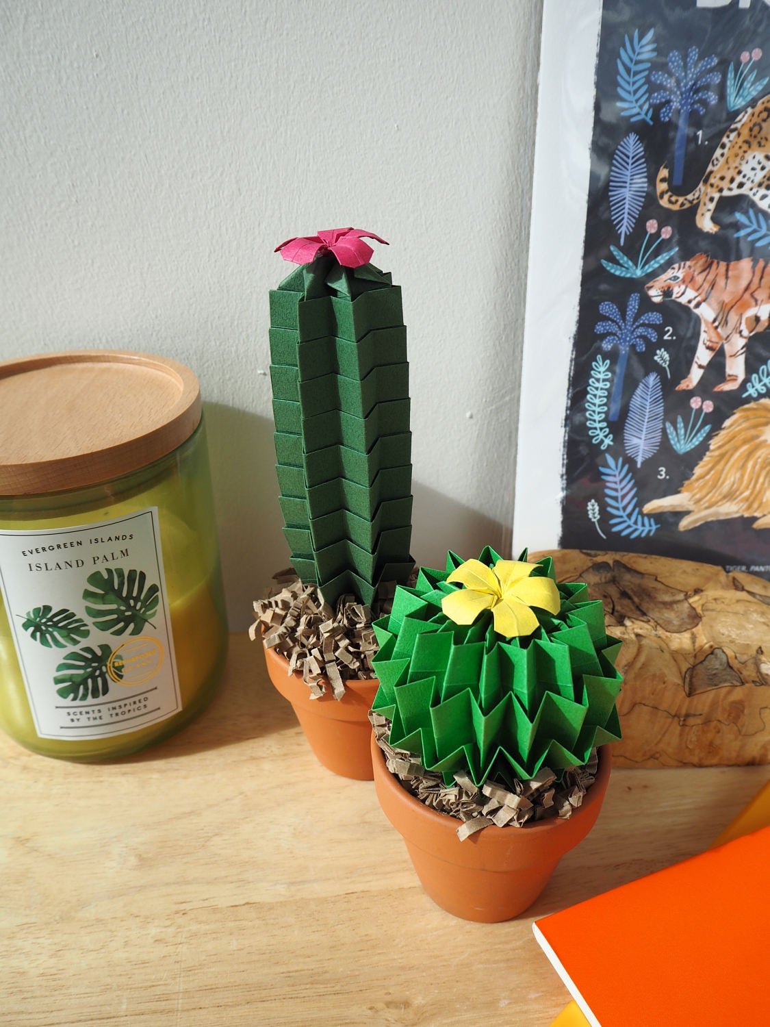 Origami Cactus Succulent Faux Flower House Plant Fun Home - Etsy