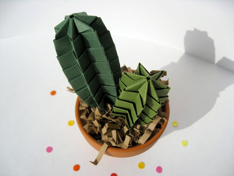 Cactus Succulent Origami Paper Faux Indoor House Plant - Etsy