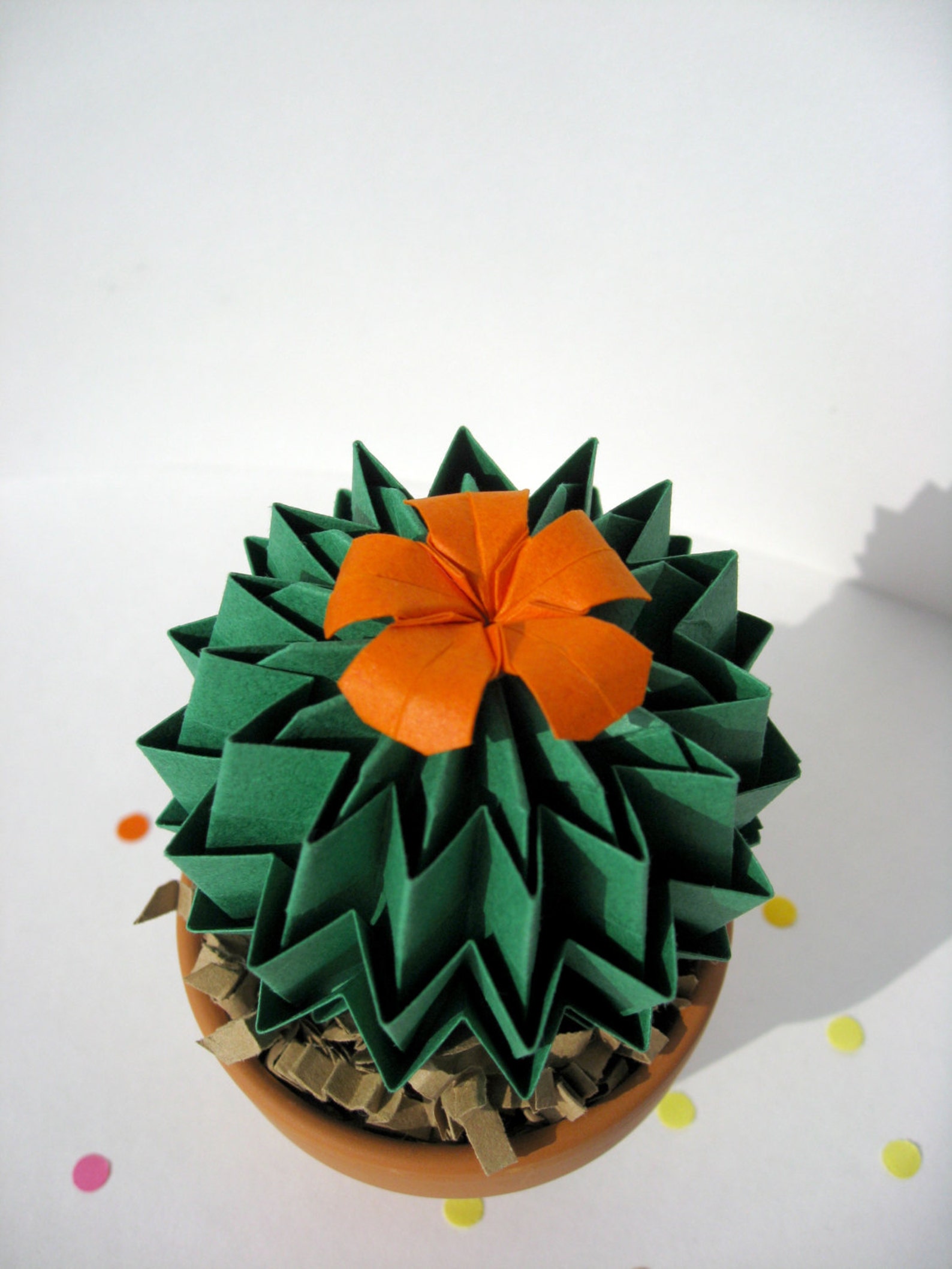 Origami Paper Cactus Cacti Faux Indoor House Plant - Fun Home Decor ...