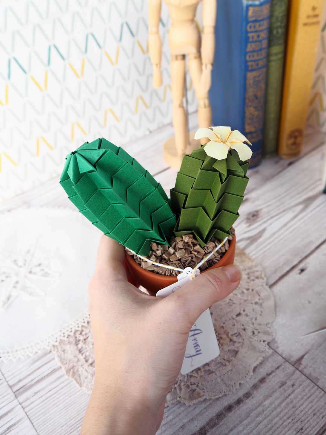 Origami Paper Cactus Succulent Office Plant Gift Valentines Gift for ...
