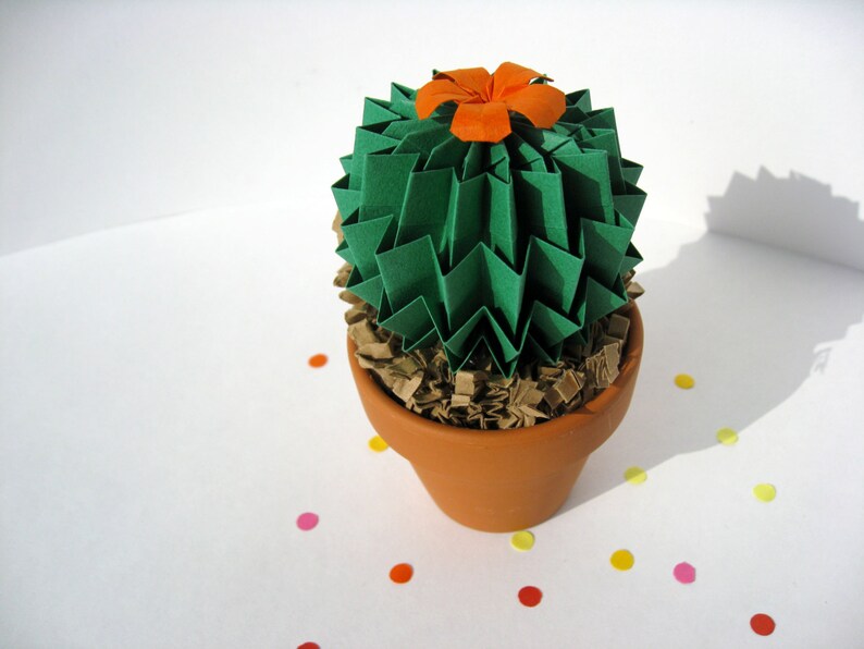 Origami Paper Cactus Cacti Faux Indoor House Plant - Fun Home Decor ...