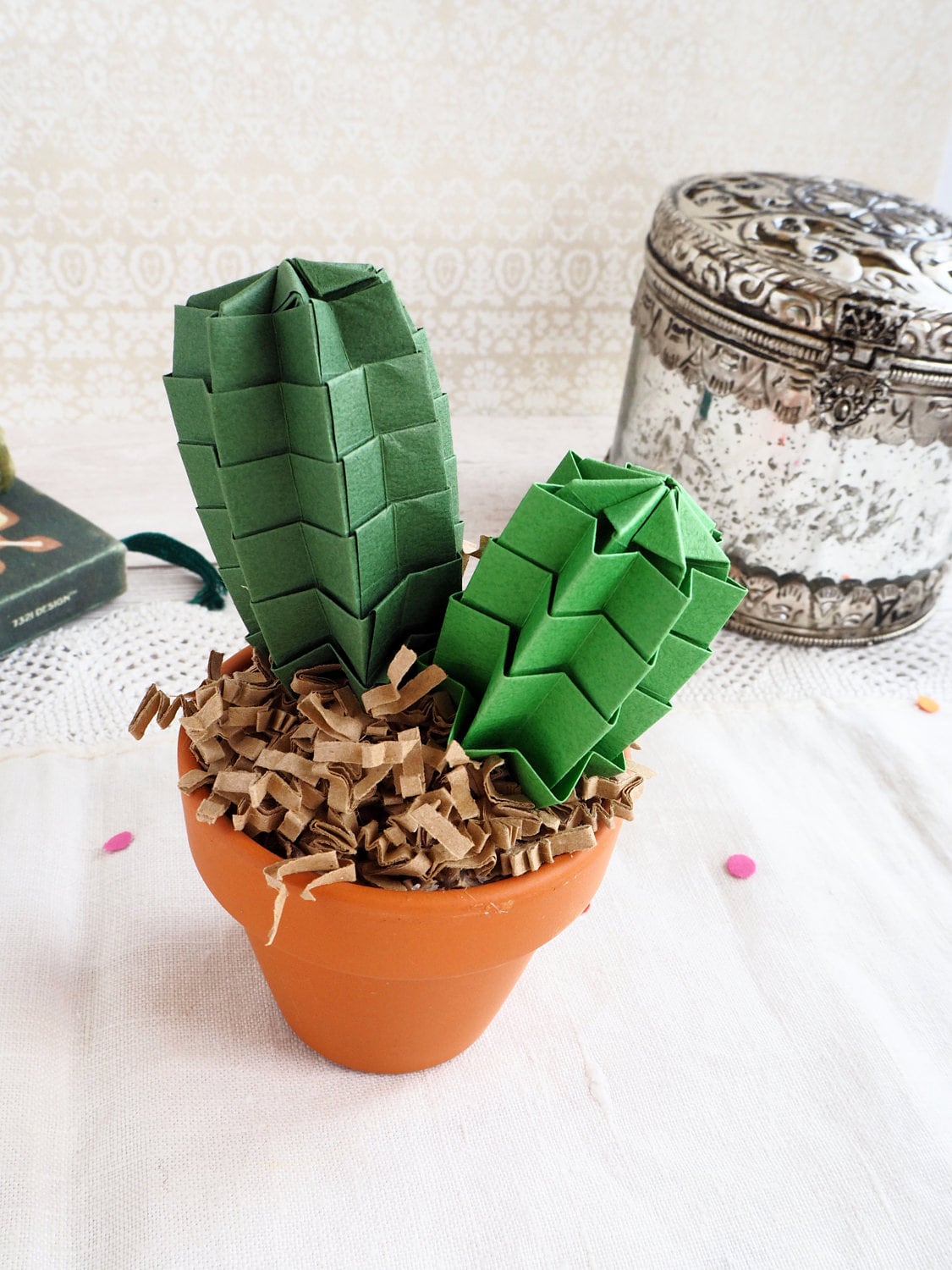 Cactus Cacti Origami Paper Faux Office Plant Decor Modern - Etsy UK