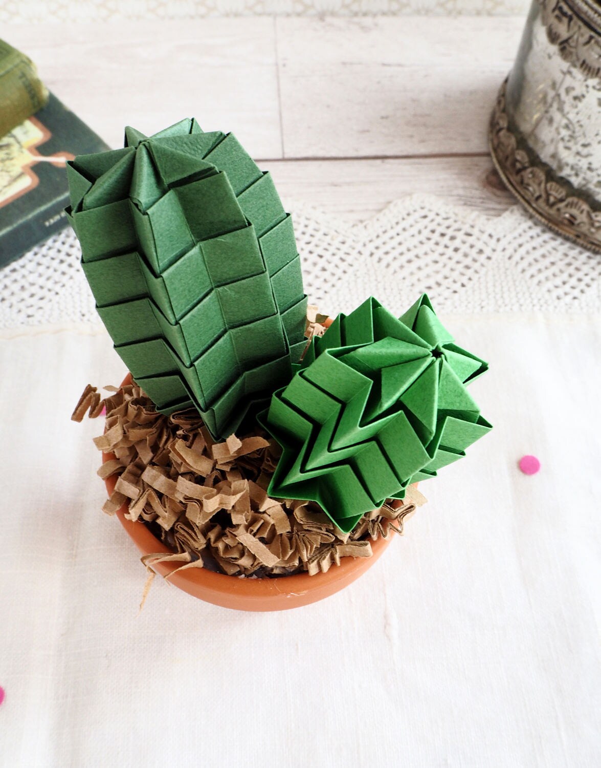 Cactus Cacti Origami Paper Faux Office Plant Decor Modern - Etsy UK