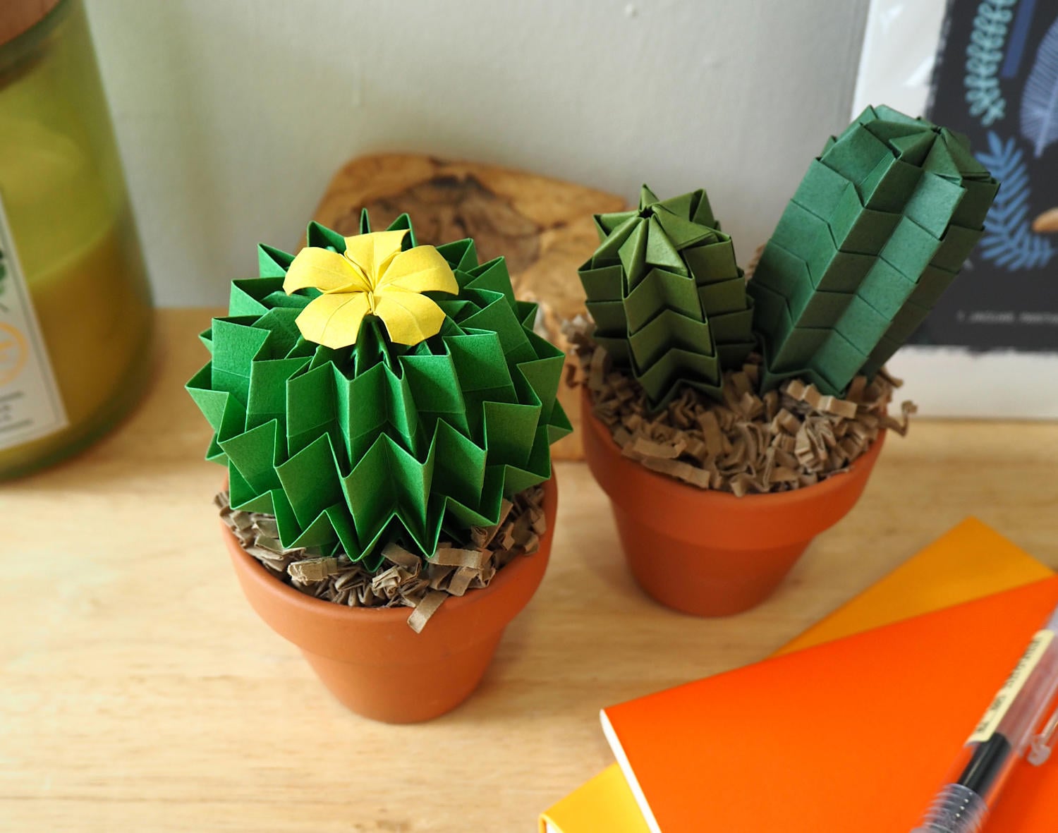 Origami Cactus Succulent Faux Flower House Plant Fun Home - Etsy