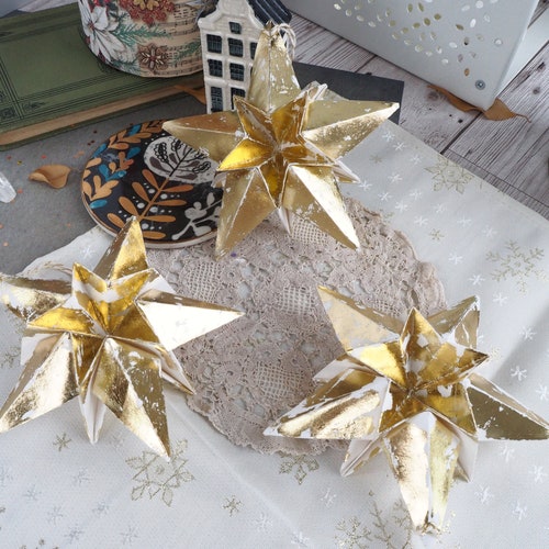 Scandi Nordic White Origami Paper Star Decoration Modern - Etsy