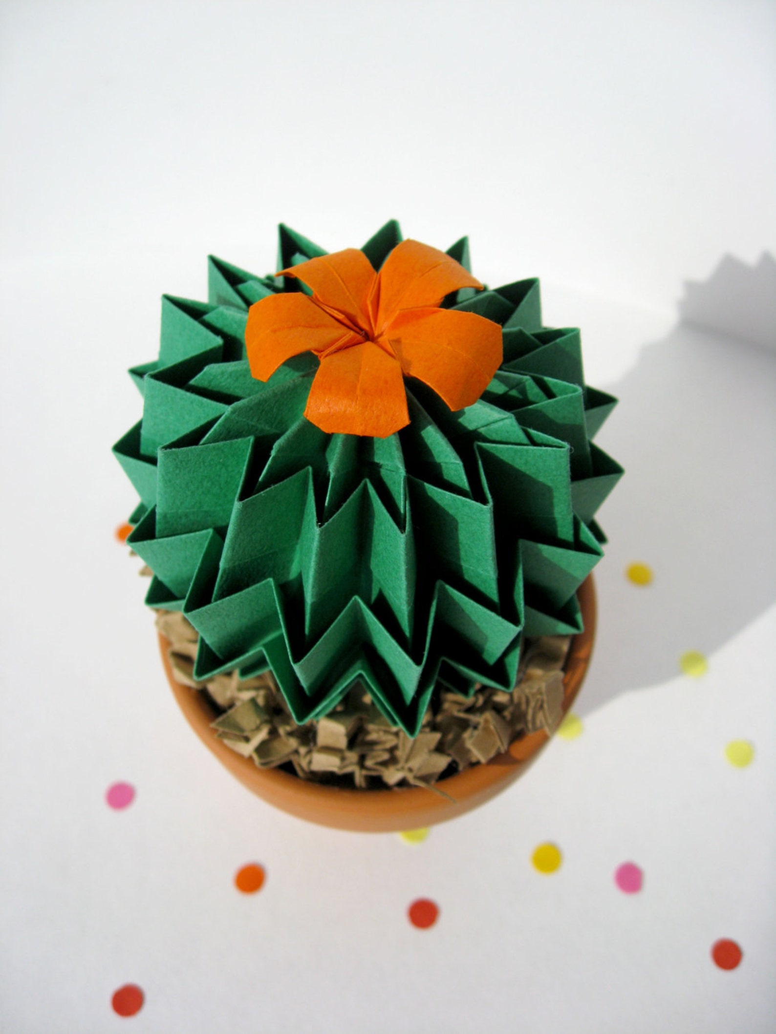 Origami Paper Cactus Cacti Faux Indoor House Plant - Fun Home Decor ...