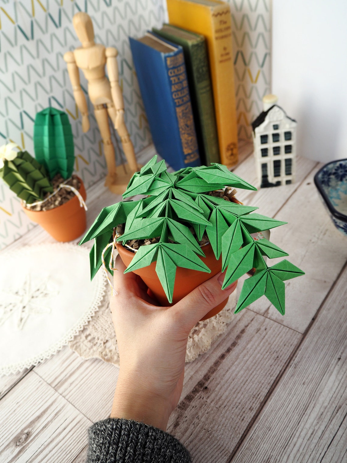 Origami Paper Faux Hanging Fern House Plant Crazy Plant Lady Plant Mum ...