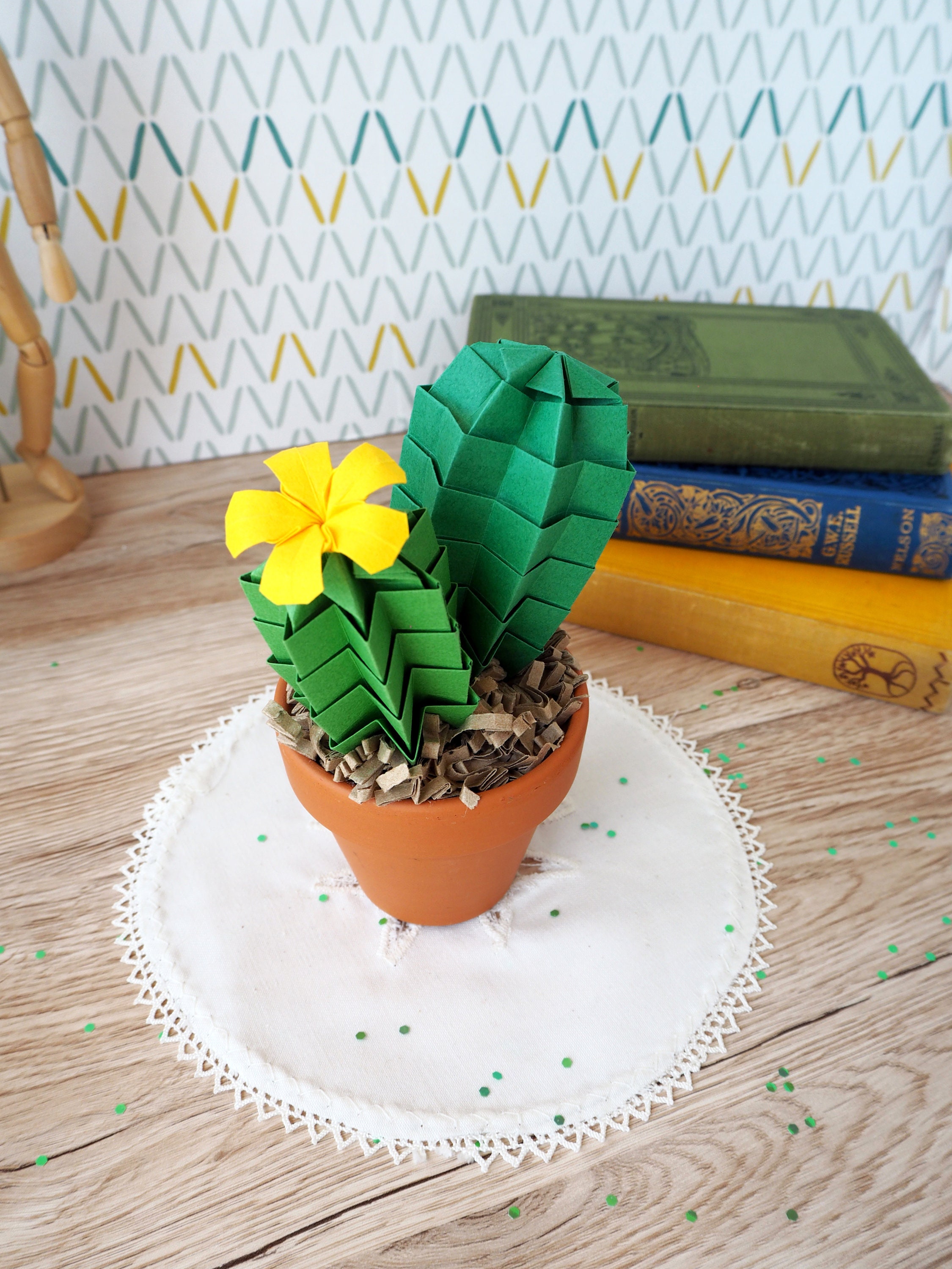 Leaf Green Origami Paper Cactus Succulent Office Plant Gift - Etsy