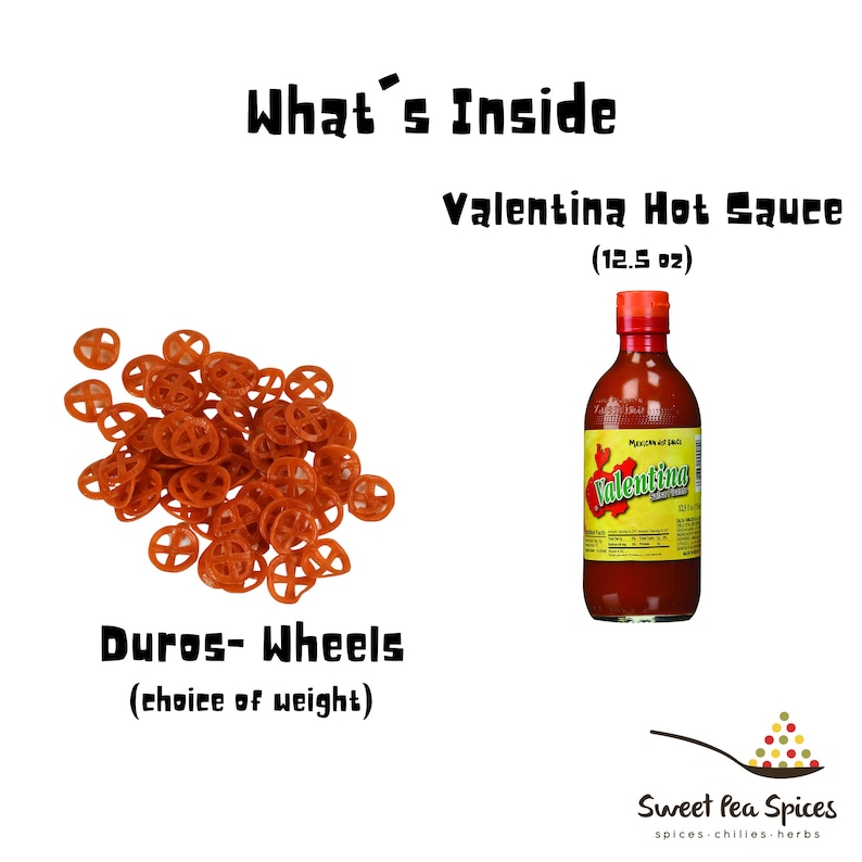 Duritos (duros) Mexican Wheat Wheels DIY Snack Kit W/ 12.5 Oz Valentina ...