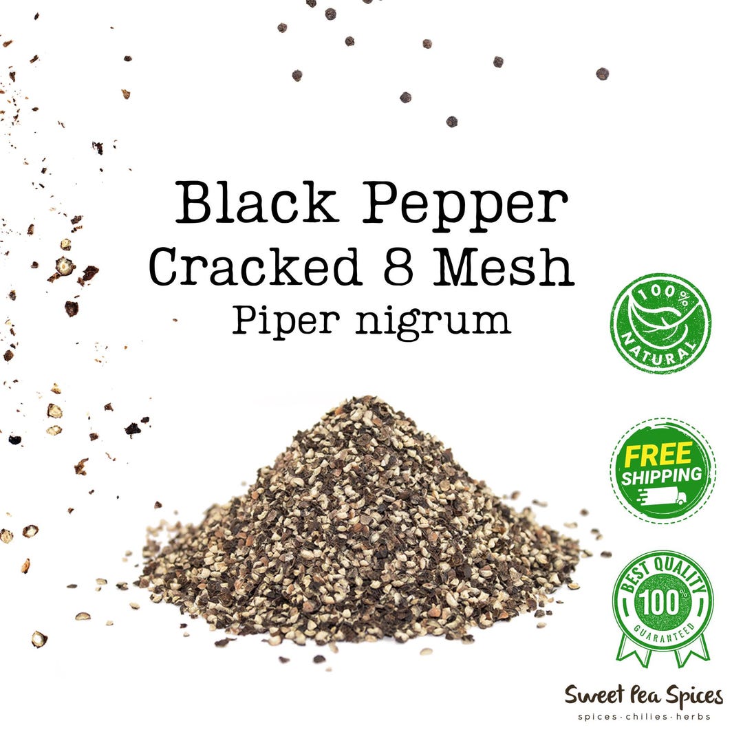 Cracked Black Peppercorns 8 Mesh 1/4 Cracked Bulk - Piper Nigrum ...