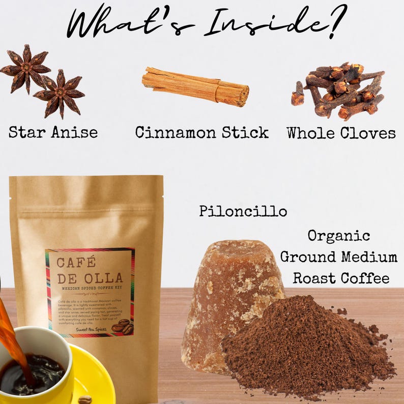 Cafe De Olla Kit - Organic Medium Roast Coffee With Whole Spices ...