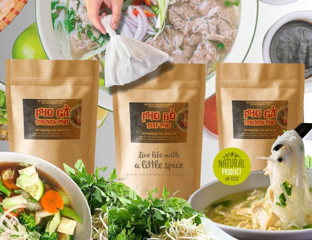 Pho KIT up Spices X2 Simmer Spice Bags | Choose Beef, Chicken or Vegan Pho | Traditional ...