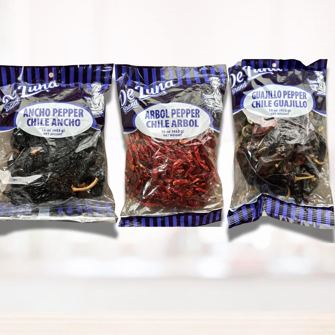 Dried Chile Peppers Variety Pack (3 Lb Total) (3 Pack) - Guajillo ...