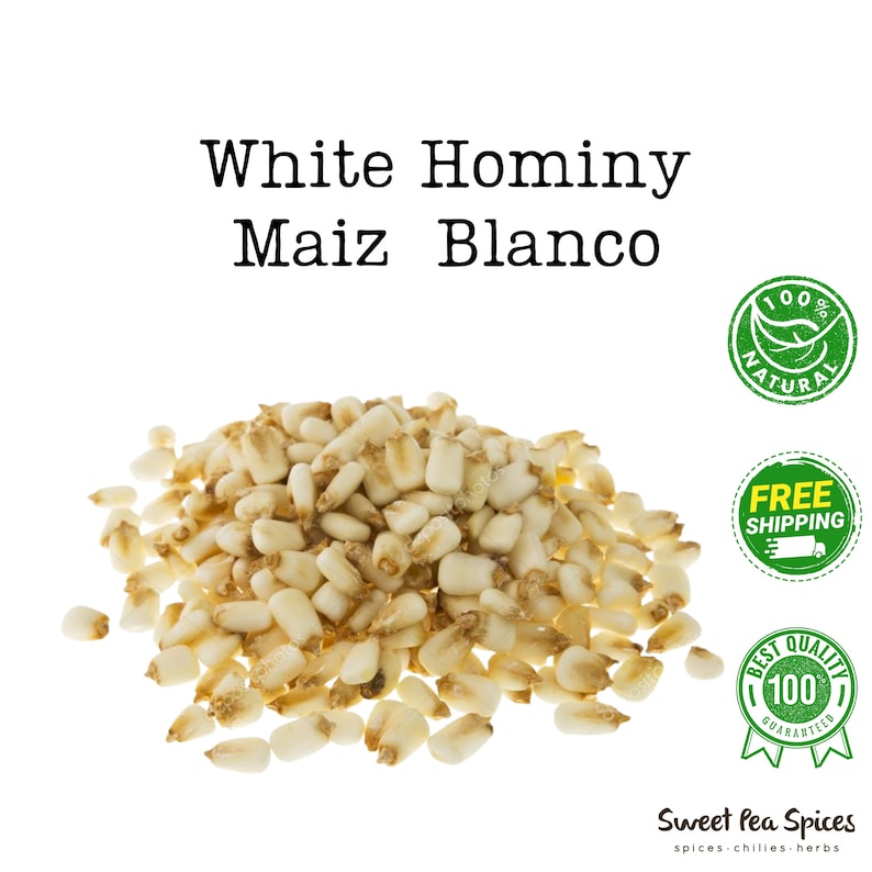 White Hominy Corn Bulk Sizes Maiz Pozolero Blanco Mexican Hominy ...