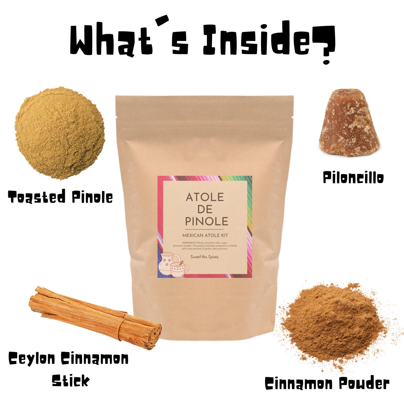 Atole De Pinole Kit makes 4 Servings Atole Drink Hot Drink - Etsy