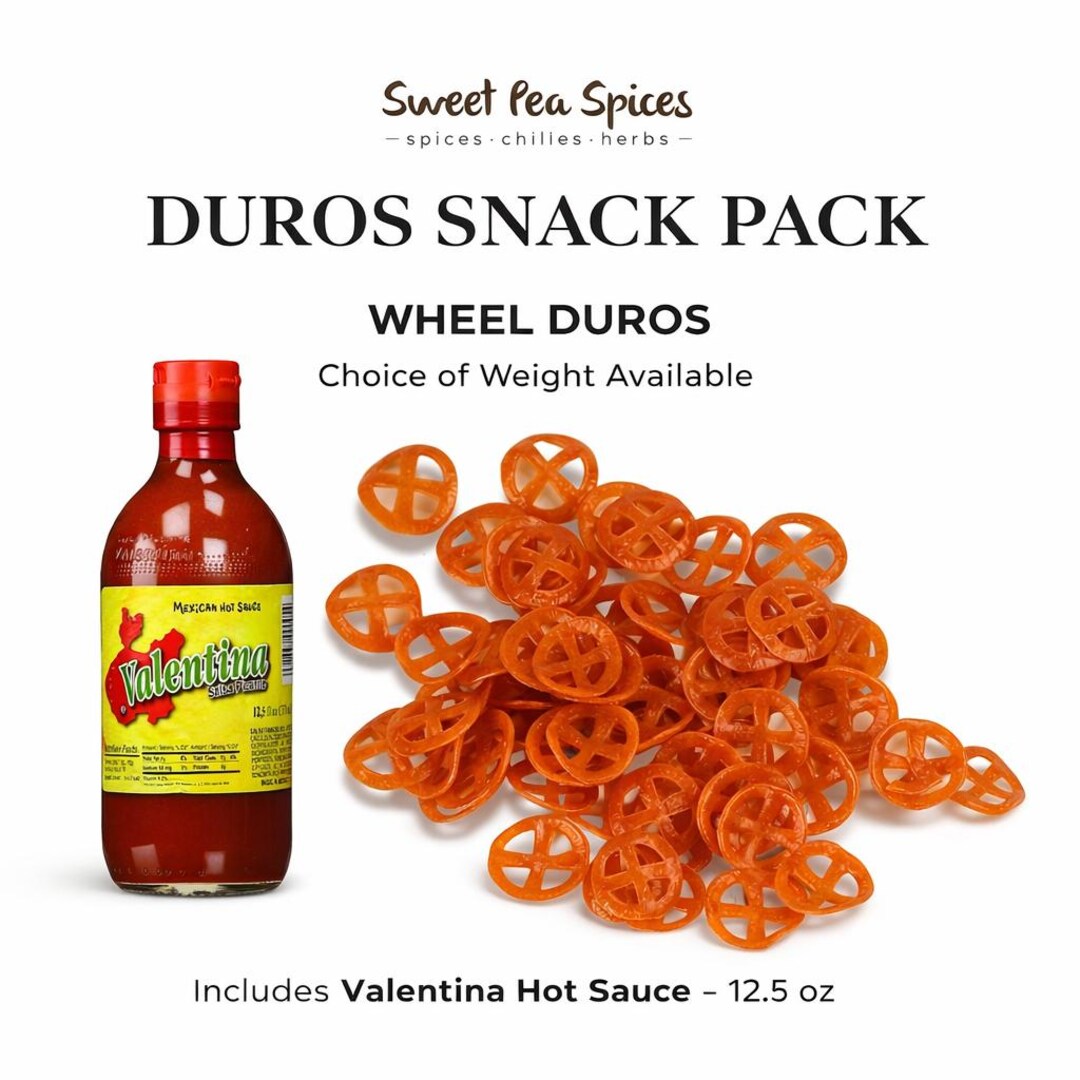 Duritos (duros) Mexican Wheat Wheels DIY Snack Kit W/ 12.5 Oz Valentina ...
