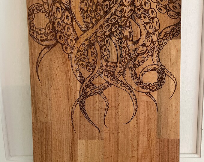Carved Wood Serving Board - Octopus Tentacles - Etsy