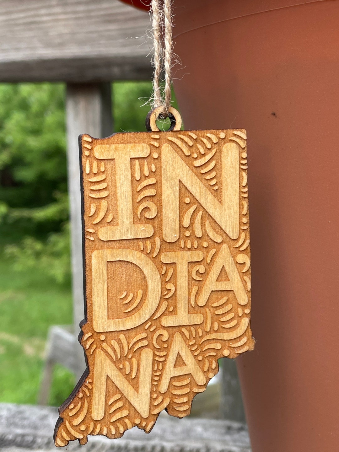 Carved Wood Ornament-indiana - Etsy