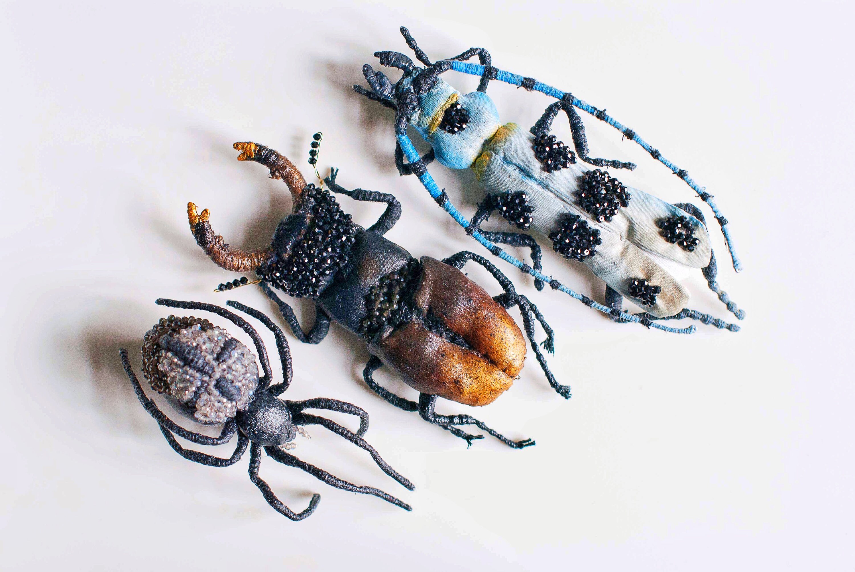 Brosch beetle textil art insect Soft sculpturdecor unique | Etsy