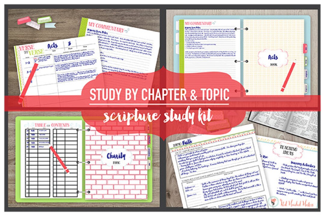 Study by Chapter and Topic Scripture Study COMBO Package - Etsy
