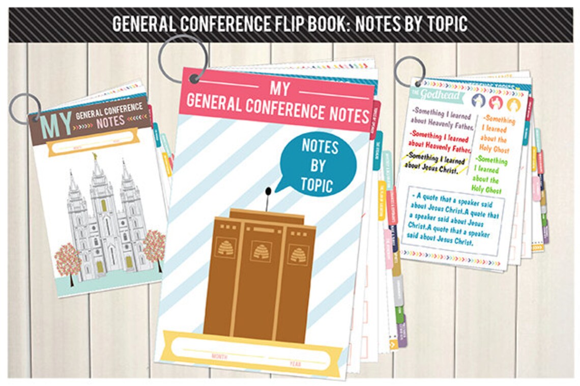 FLIPBOOK - General Conference Study by Topic - Etsy