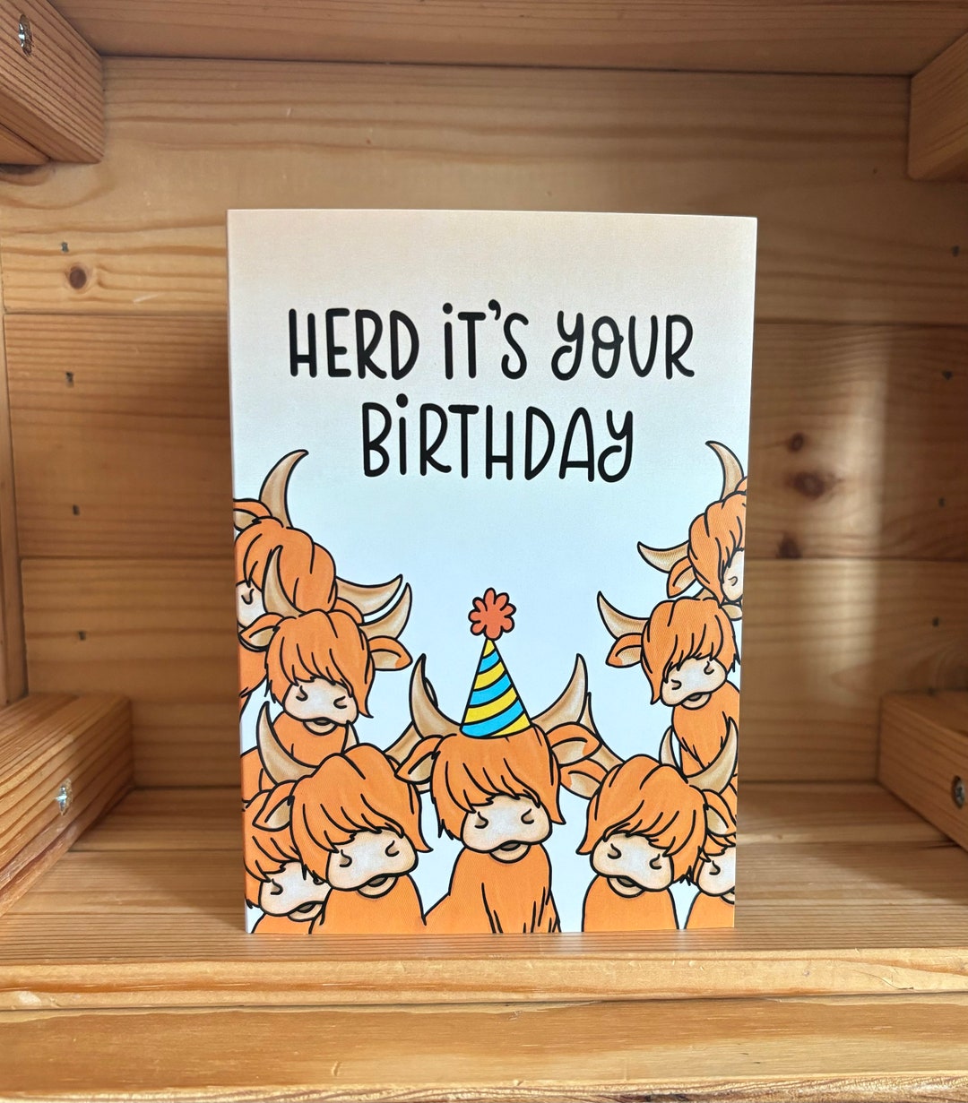 Herd It’s Your Birthday Card / Funny Birthday Card / Pun Card/ Highland ...