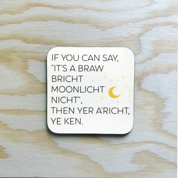 A Wee Deoch An Doris Coaster /scottish / Language - Etsy