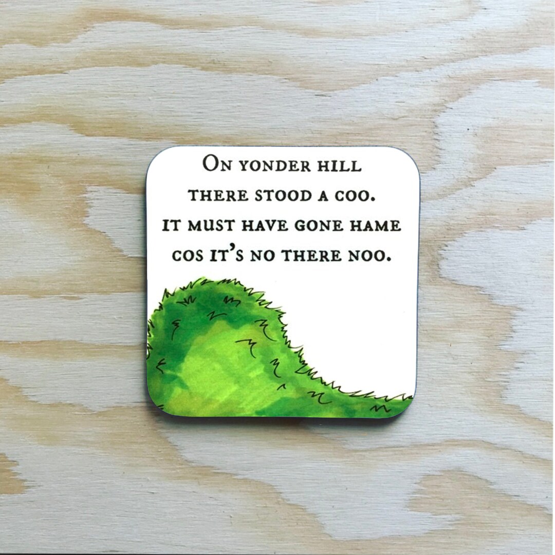 Coo on a Hill Coaster / Scottish Poem / Funny - Etsy