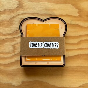 Toaster Coasters Pack of 4 / Cartoon Toast Coasters / Wooden Slices - Etsy