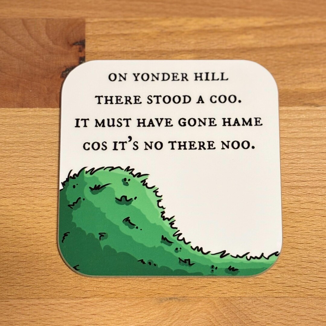 Coo on a Hill Coaster / Scottish Poem / Funny - Etsy