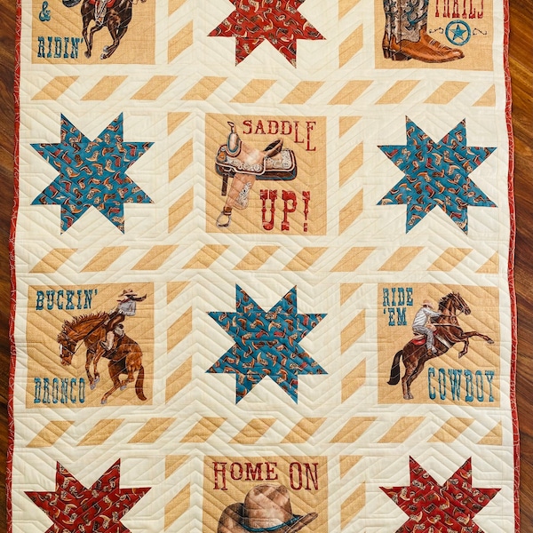 Cowboy Baby Quilt - Etsy