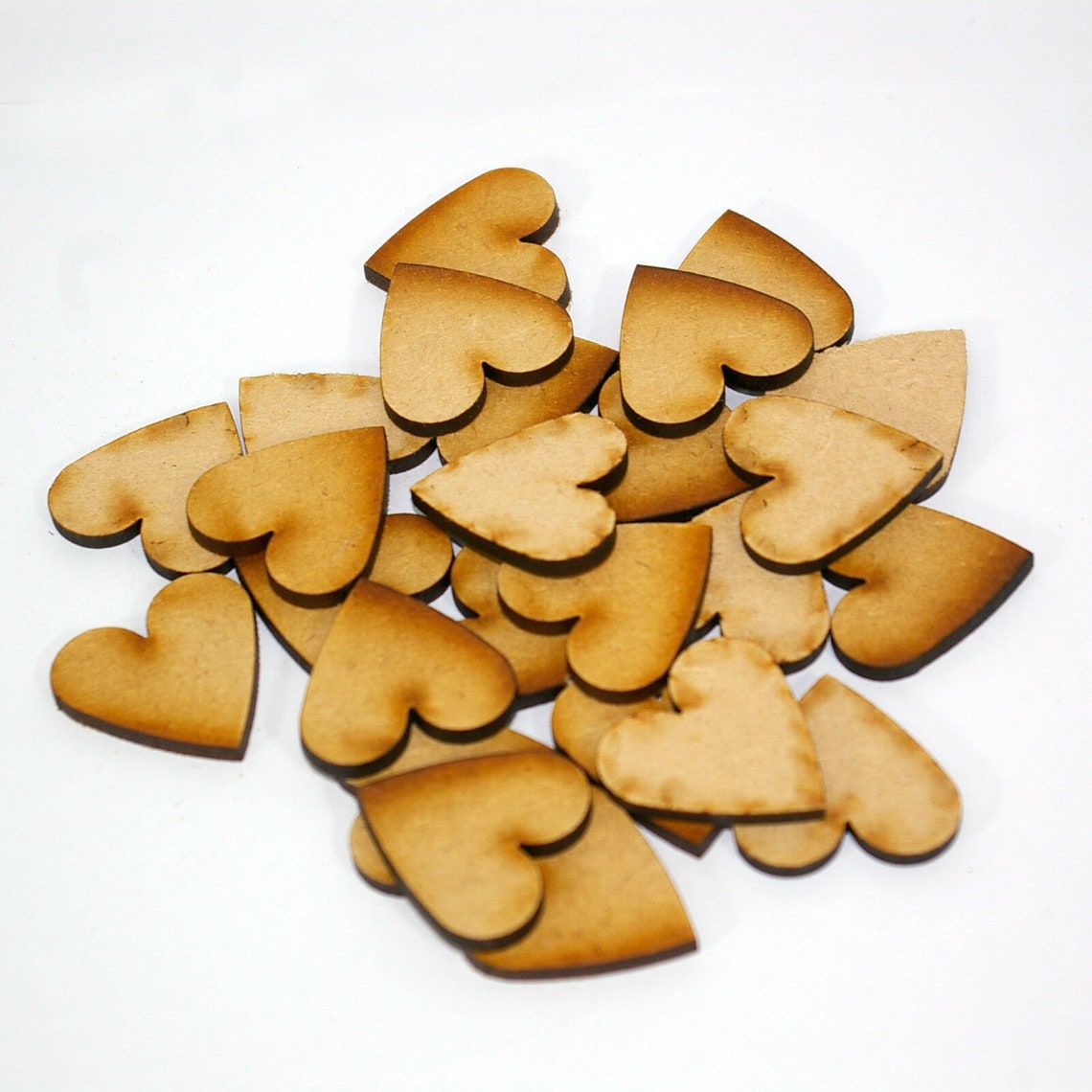 Heart shapes MDF 20mm x 3mm pack of 10 25 50 100 or 400 | Etsy