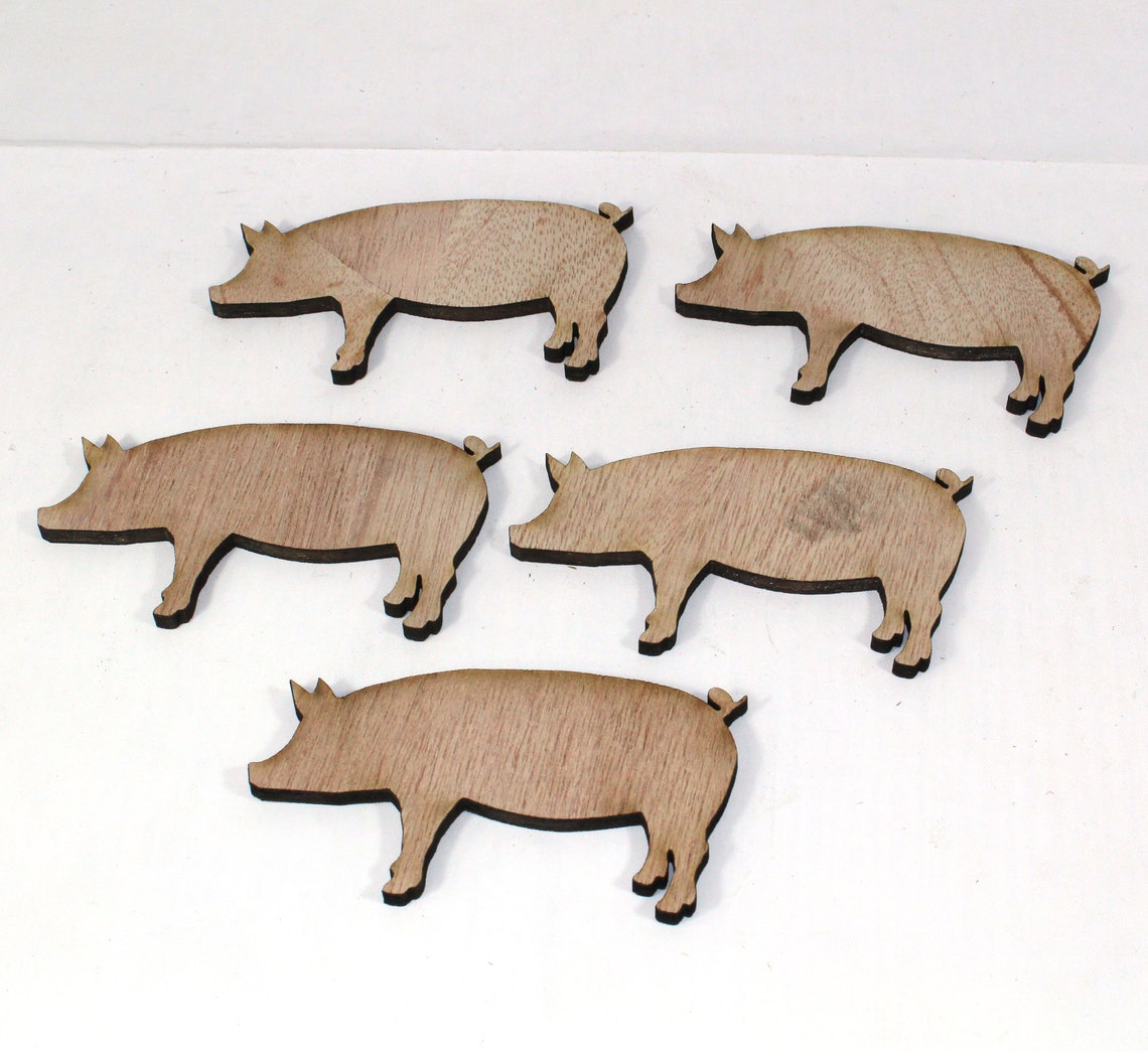 Pig Wooden Laser Cut Animal Shapes for Craft Making & - Etsy UK