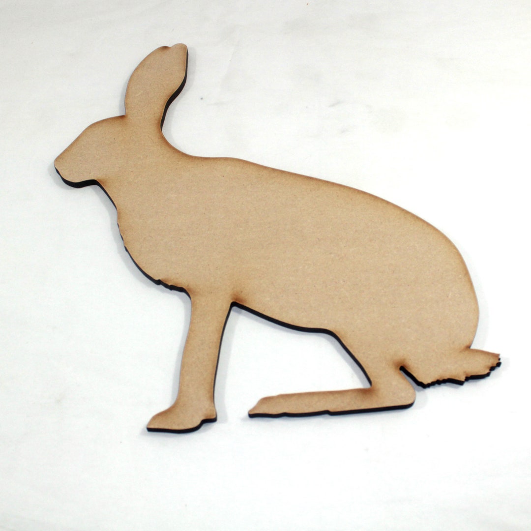 MDF Wooden Shapes Sitting Hare 300mm X 270mm in 6mm MDF Various Pack ...