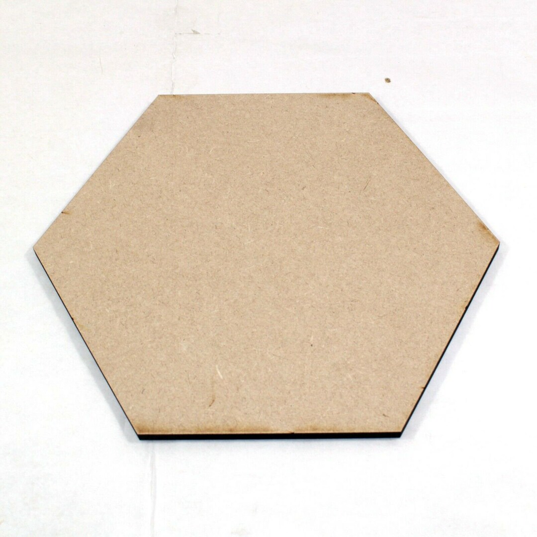 MDF Hexagon Laser Cut Shape Wood Blanks 6mm Thick 240mm (24cm)x 210mm ...