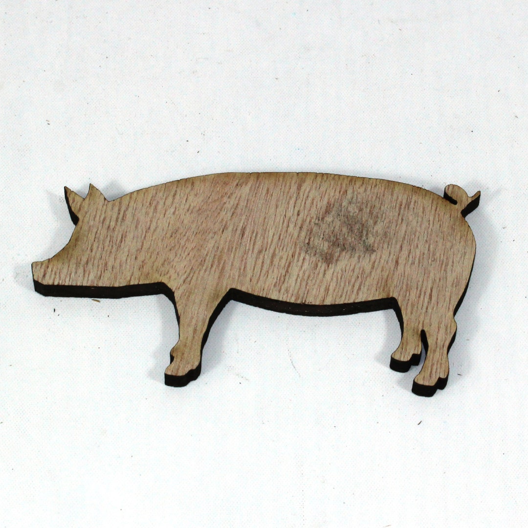 Pig Wooden Laser Cut Animal Shapes - for Craft Making & Decoration ...