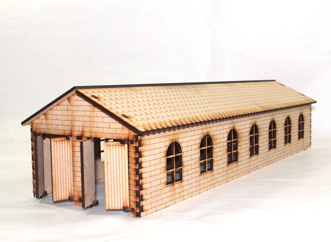 OO Gauge Model Railway MDF Twin Track Engine Shed 00 1:76 Long (480mm ...