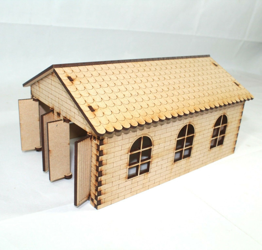 OO Gauge Model Railway MDF Laser Cut Twin Track Engine Shed 00 1:76 ...