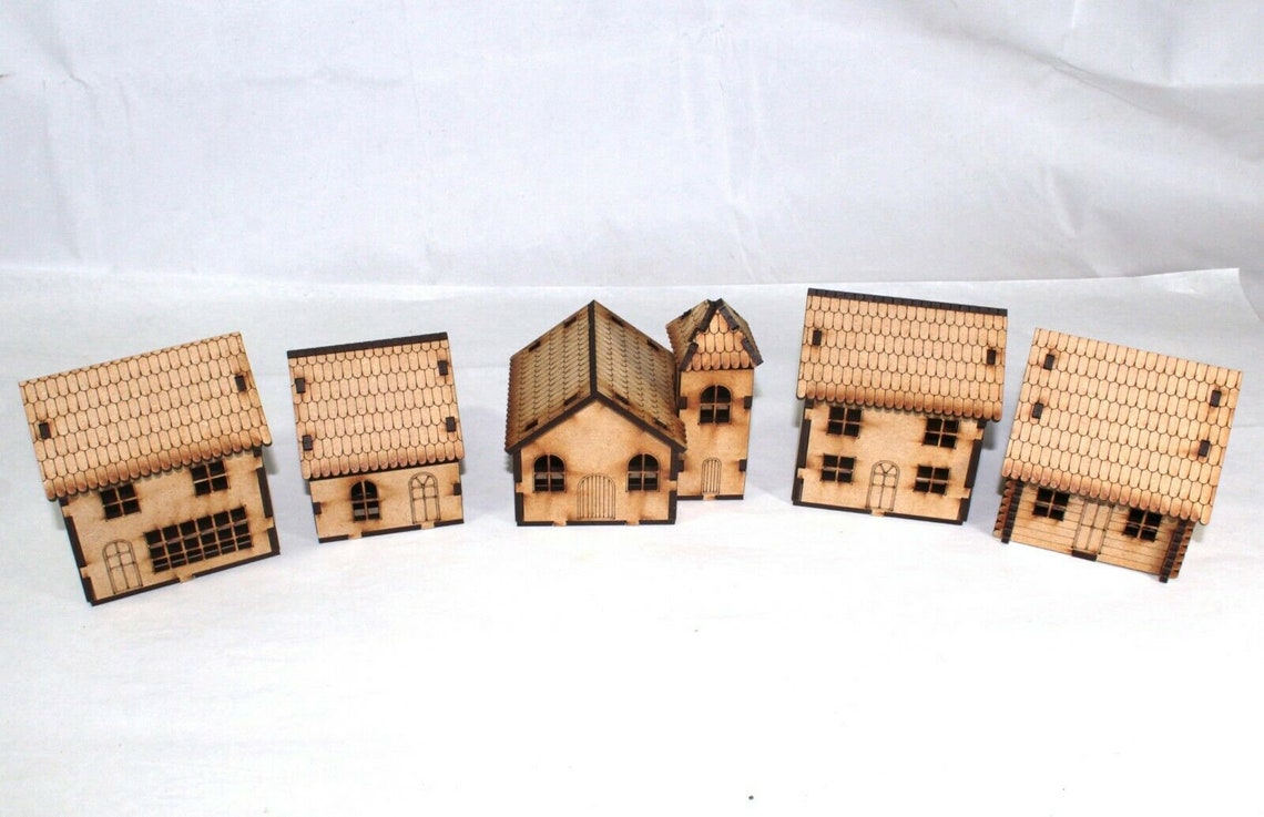 OO Gauge Model Railway MDF Laser Cut 00 Village 5 X Buildings - Etsy UK