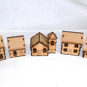 OO Gauge Model Railway MDF Laser Cut 00 Village 5 X Buildings House ...